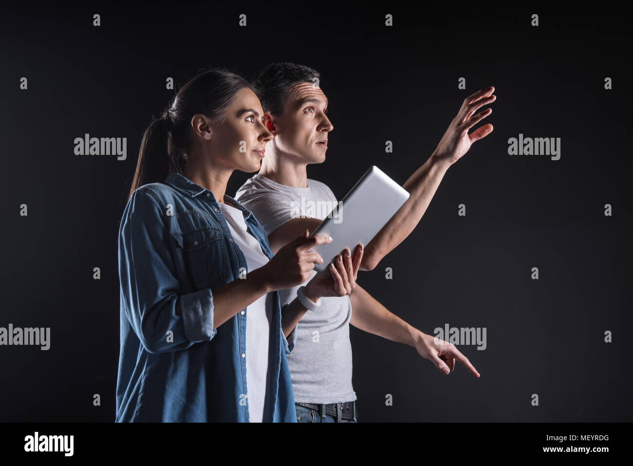 Smart nice people working together Stock Photo - Alamy