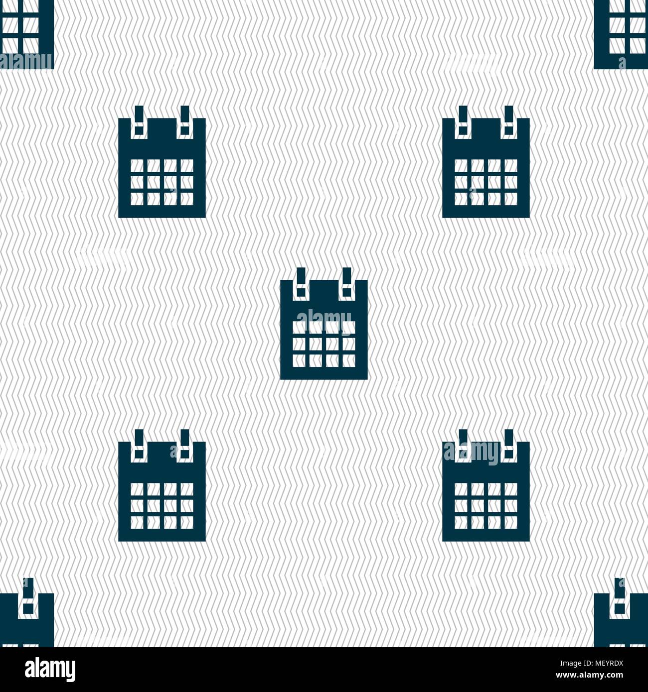 calendar page icon sign. Seamless pattern with geometric texture ...