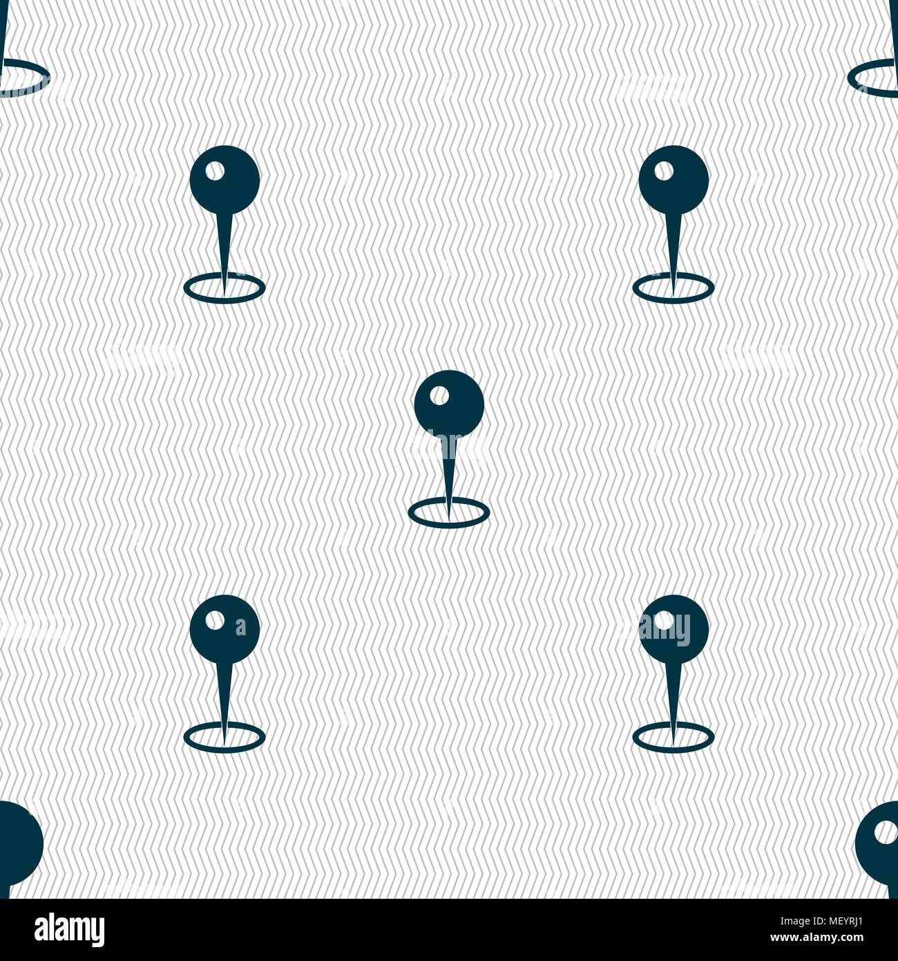 Map pointer icon sign. Seamless pattern with geometric texture. Vector ...