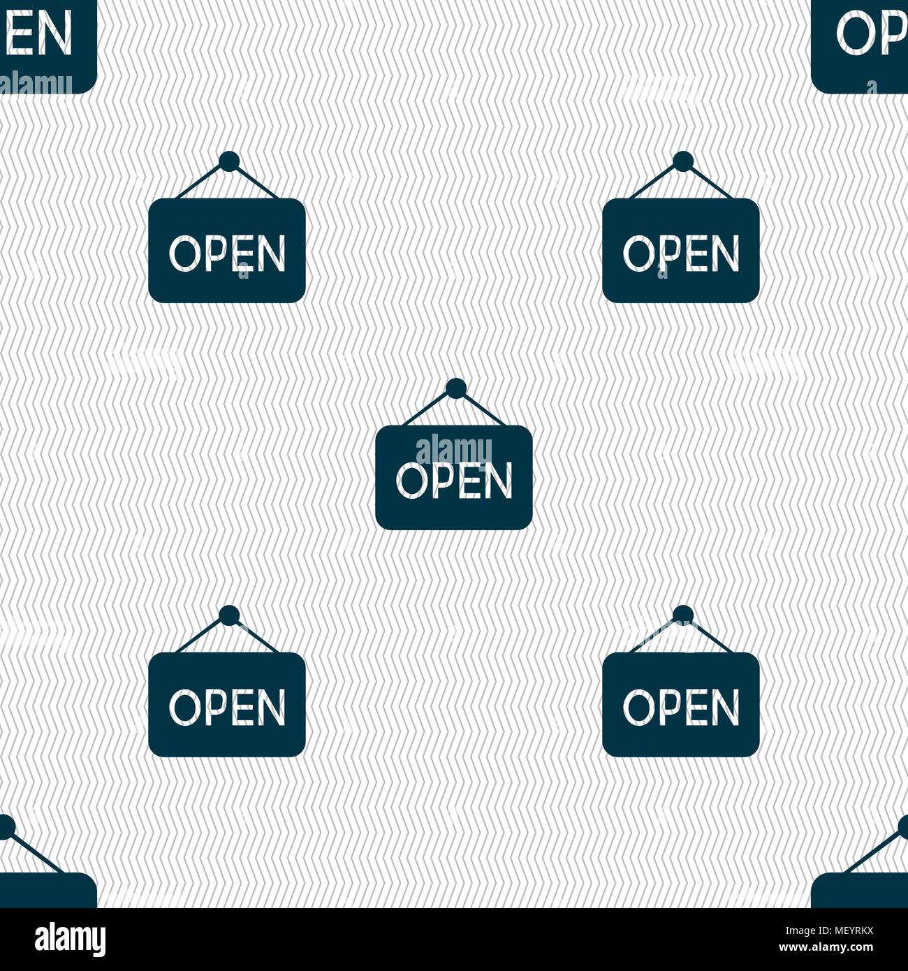 open icon sign. Seamless pattern with geometric texture. Vector ...