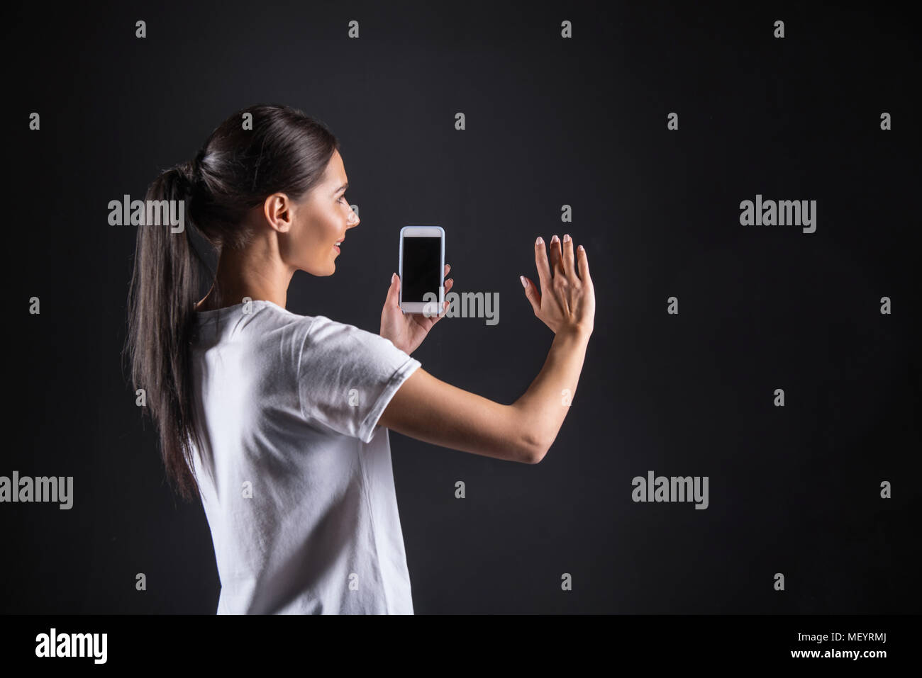 Woman standing opposite hi-res stock photography and images - Alamy