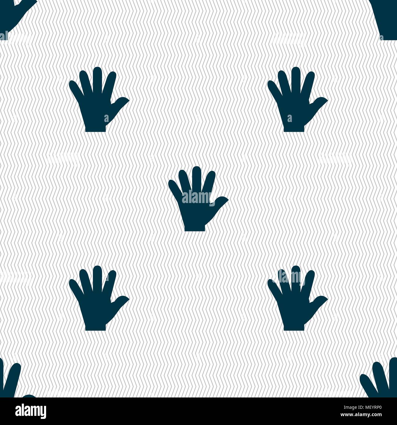 hand icon sign. Seamless pattern with geometric texture. Vector ...