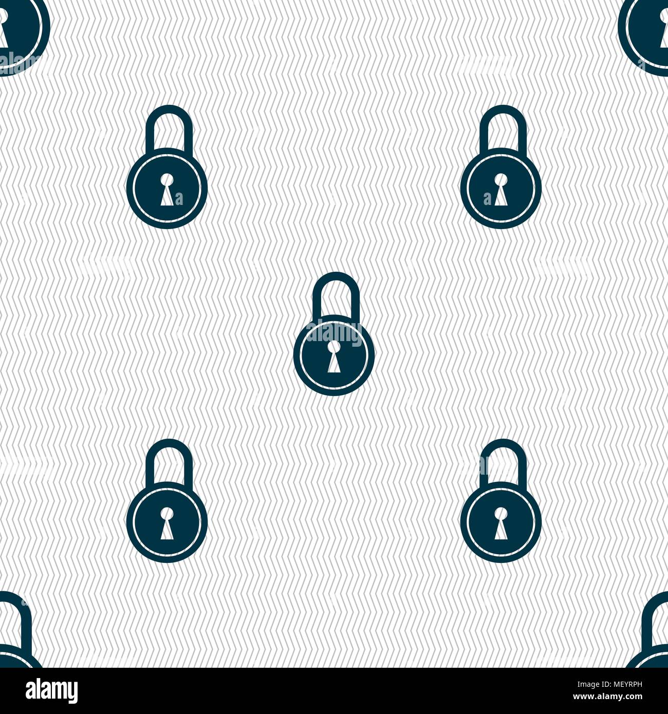closed lock icon sign. Seamless pattern with geometric texture. Vector ...