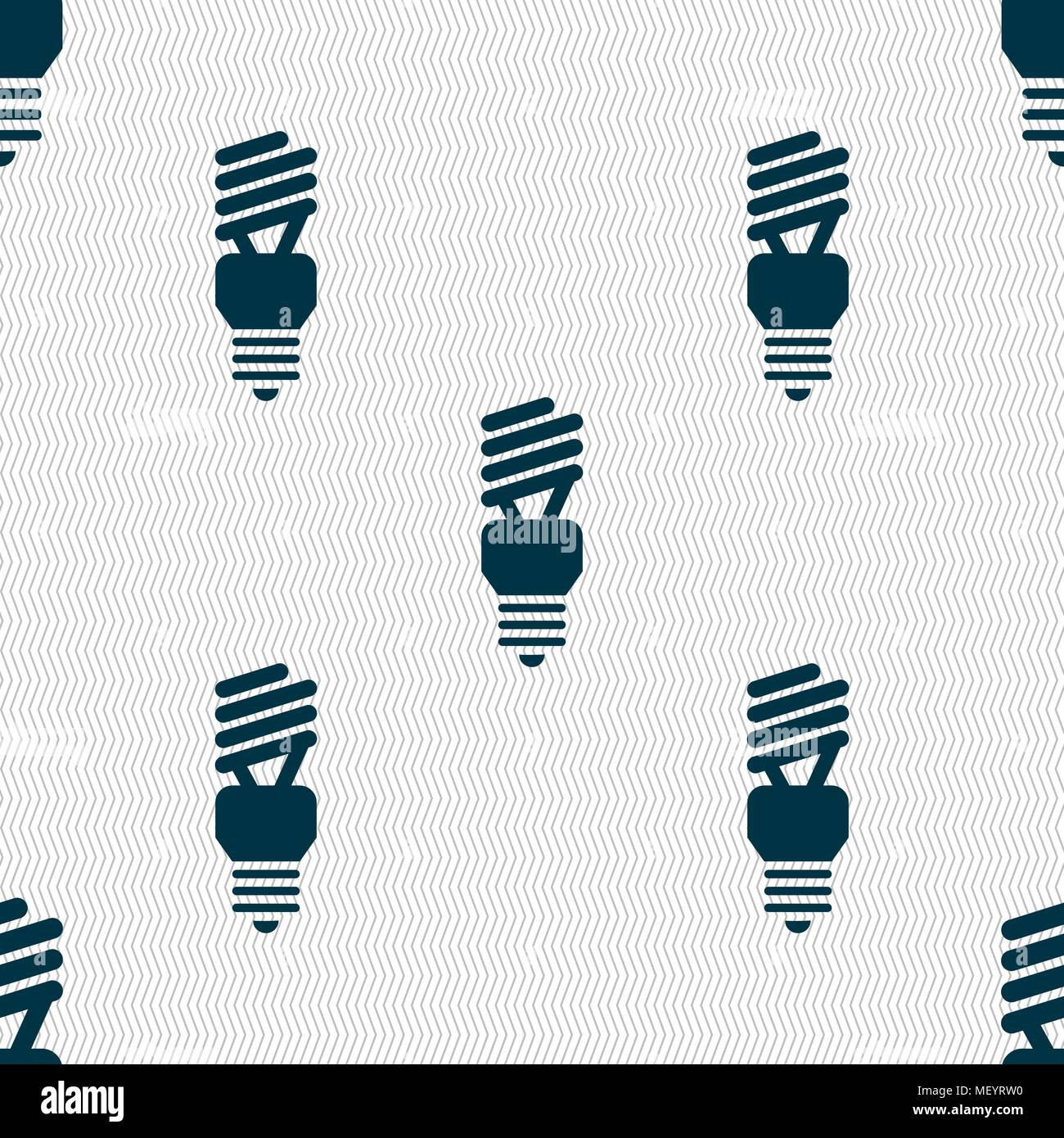 fluorescent lamp icon sign. Seamless pattern with geometric texture ...