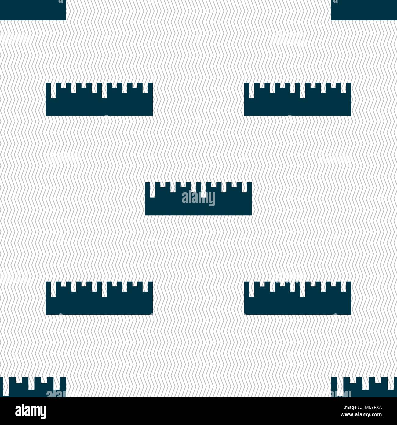 ruler icon sign. Seamless pattern with geometric texture. Vector ...