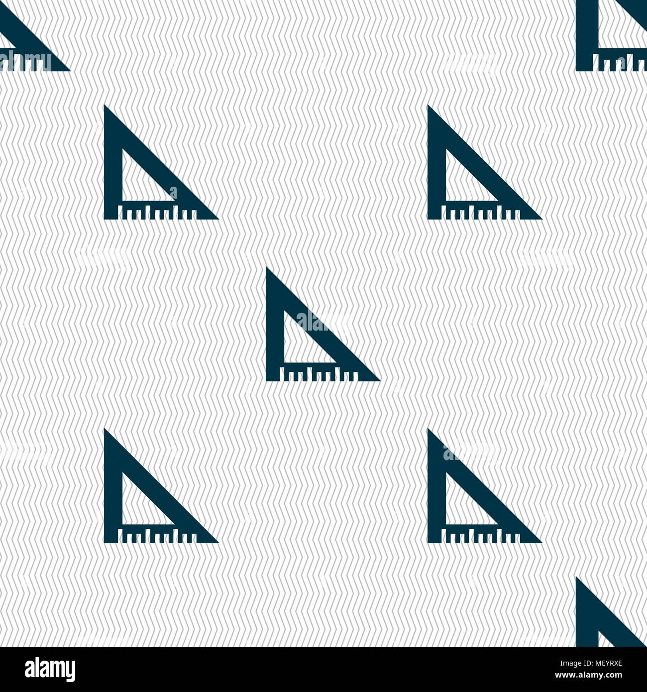 ruler icon sign. Seamless pattern with geometric texture. Vector ...