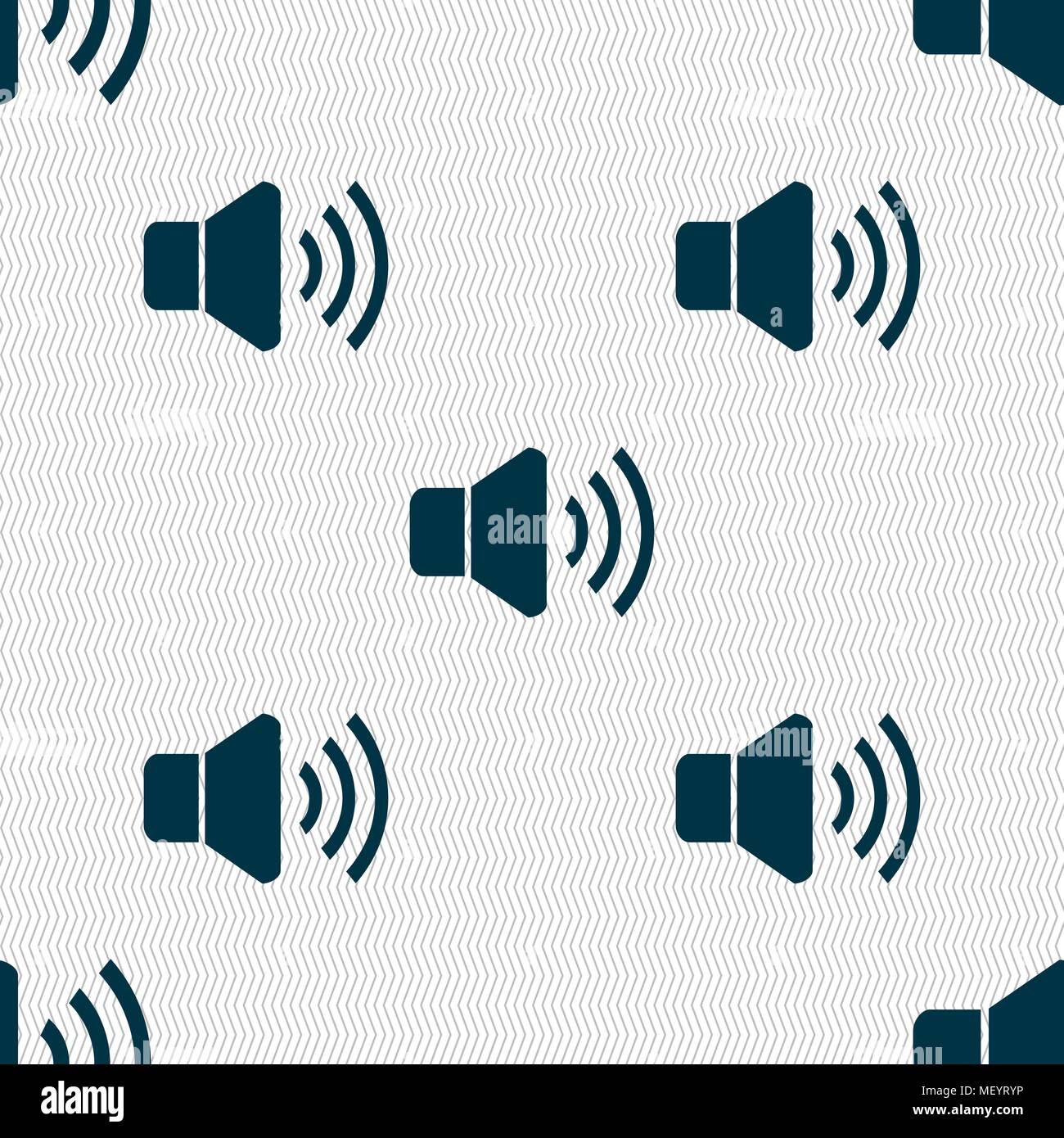 Speaker volume icon sign. Seamless pattern with geometric texture ...