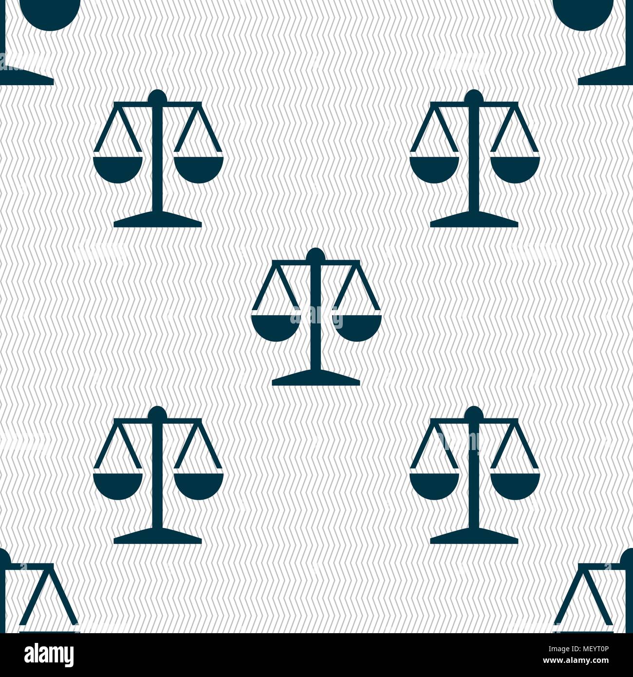 Libra icon sign. Seamless pattern with geometric texture. Vector ...