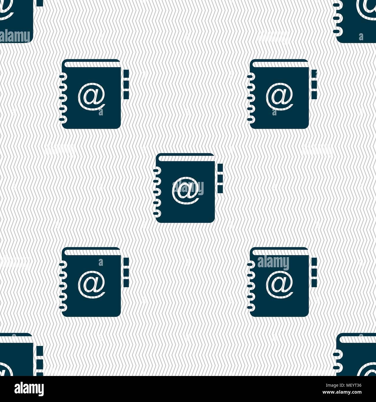 Notebook, address, phone book icon sign. Seamless pattern with ...