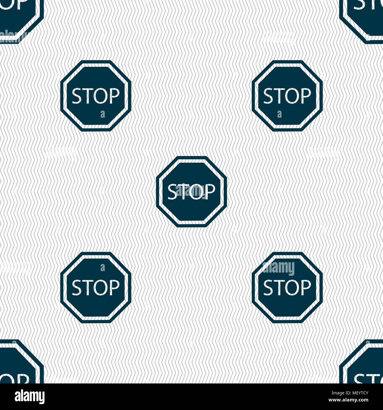 Stop icon sign. Seamless pattern with geometric texture. Vector ...