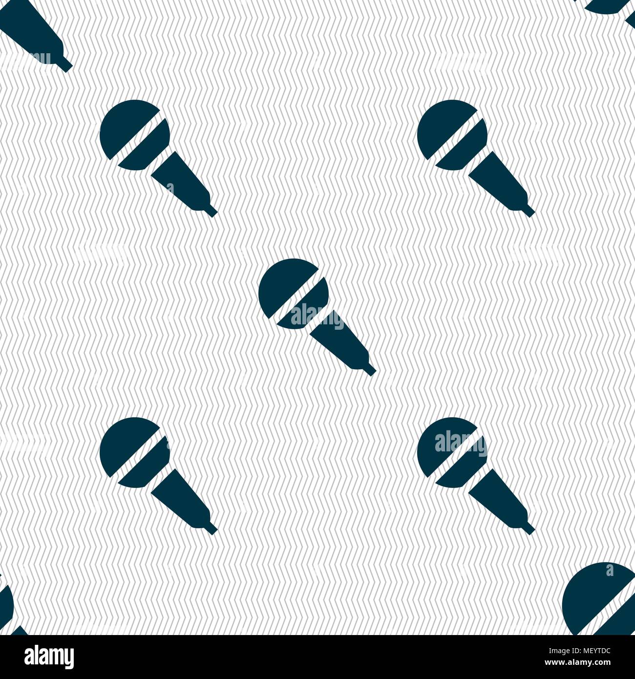 Microphone icon sign. Seamless pattern with geometric texture. Vector ...