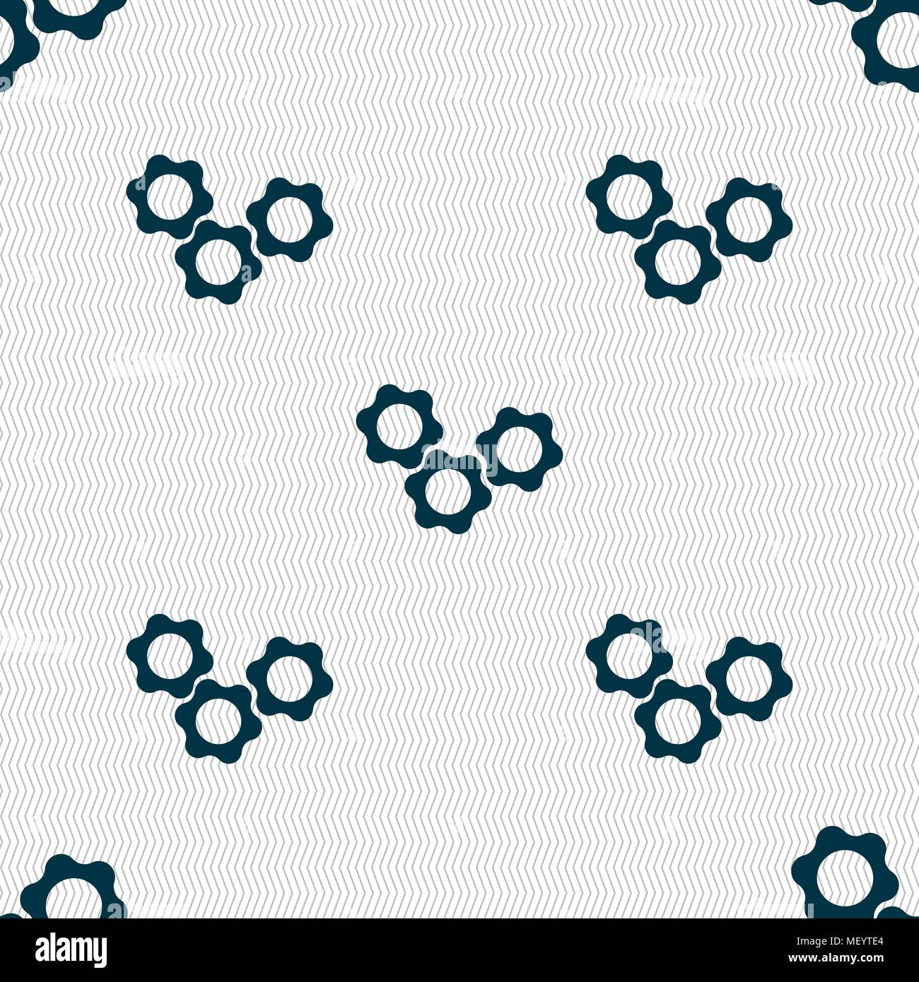 gears icon sign. Seamless pattern with geometric texture. Vector ...