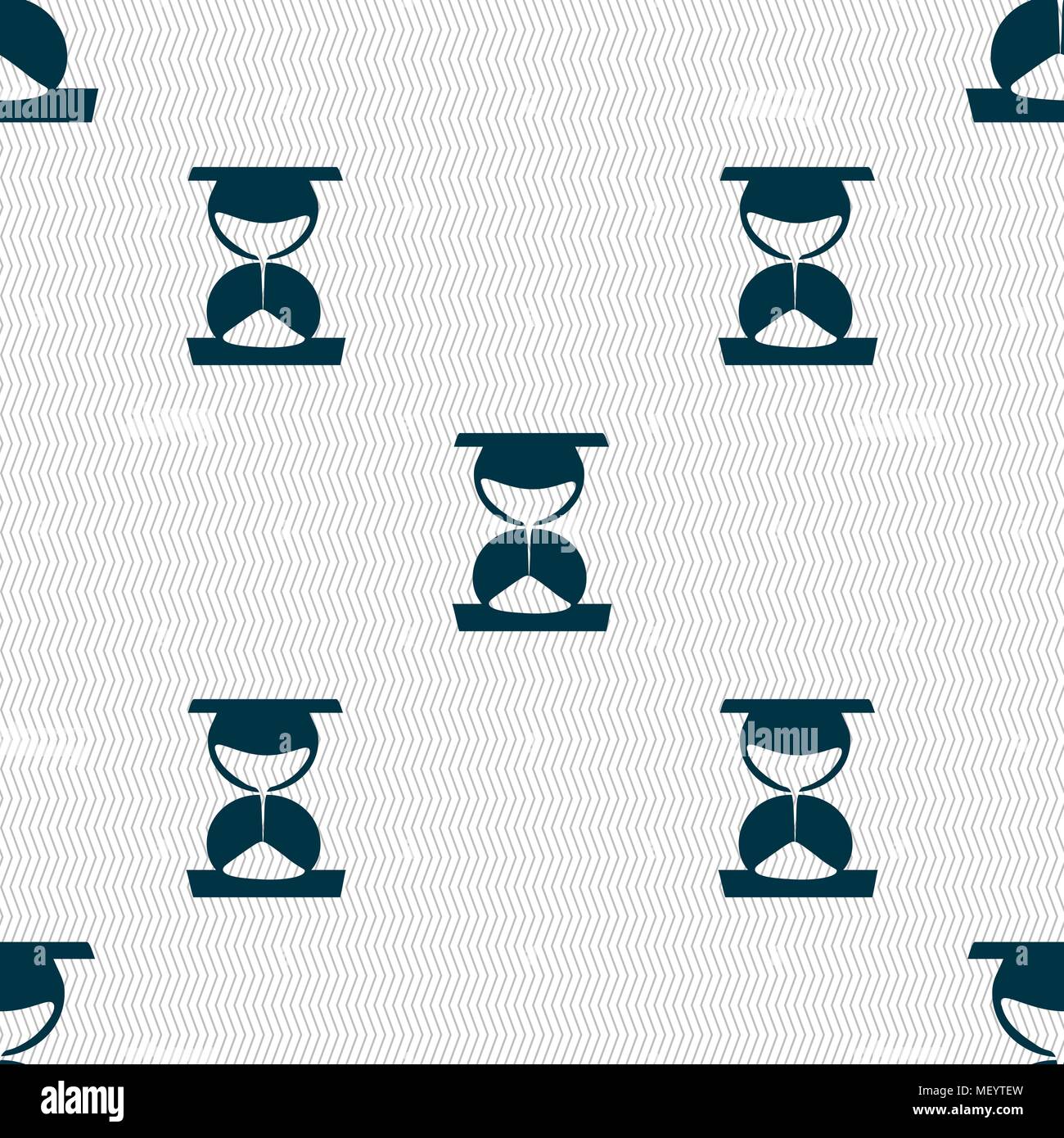 hourglass icon sign. Seamless pattern with geometric texture. Vector ...