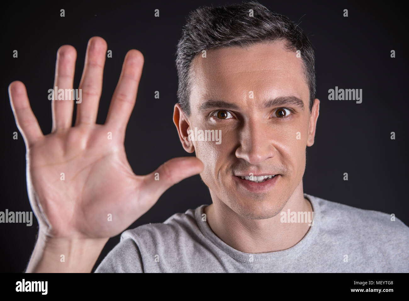Portrait of a happy positive man Stock Photo - Alamy