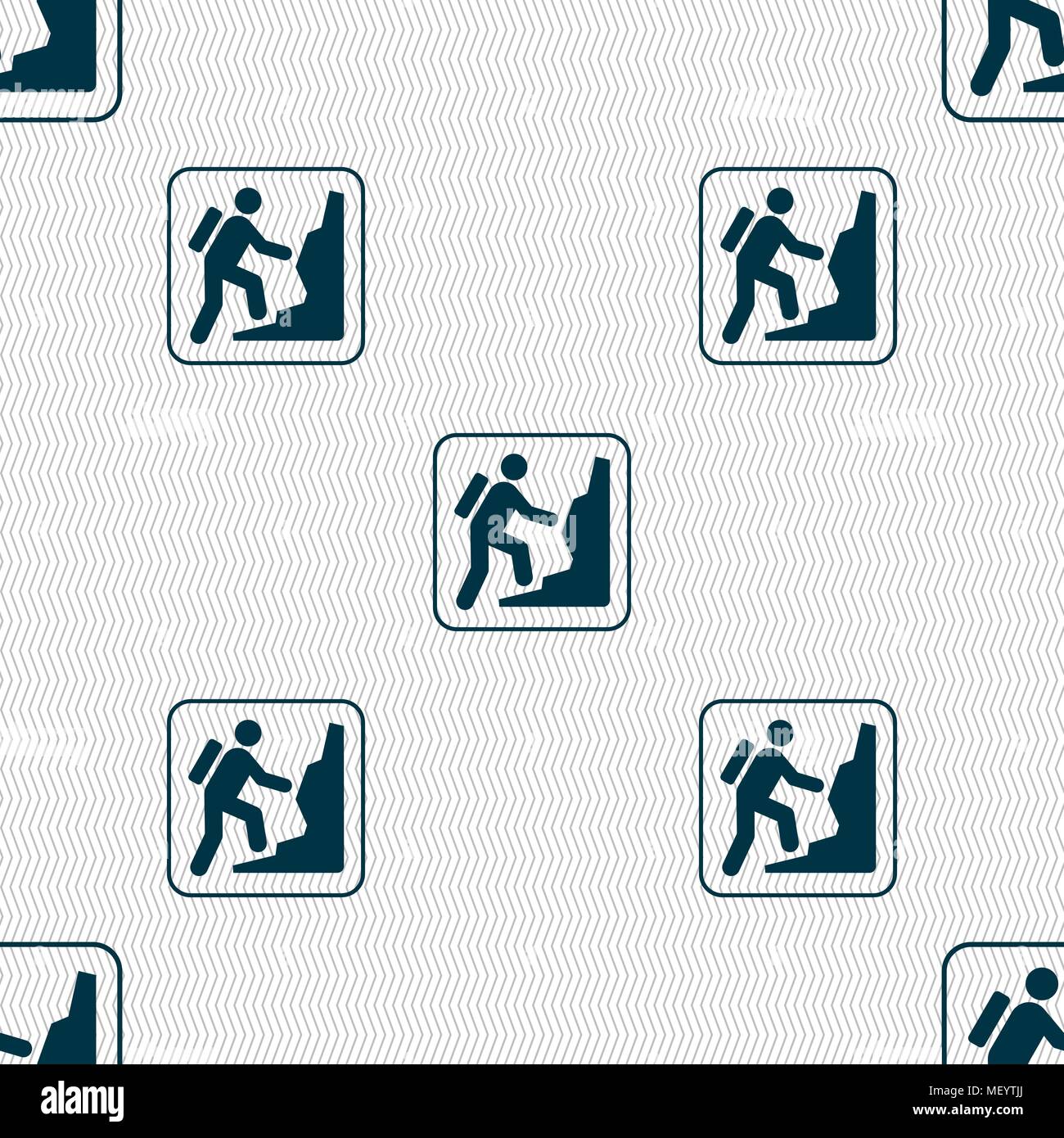 rock climbing sign. Seamless pattern with geometric texture. Vector ...