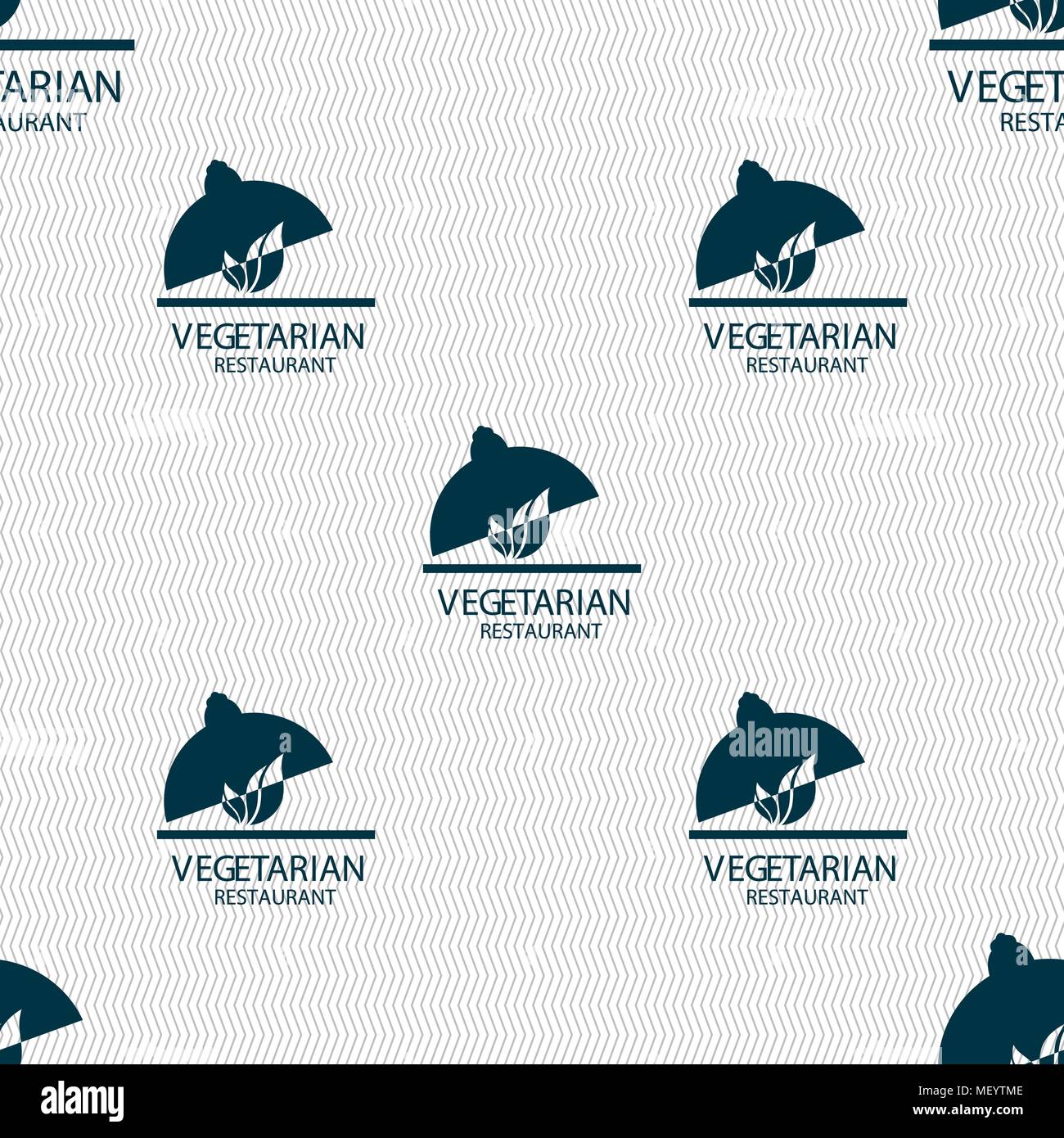 vegetarian restaurant sign. Seamless pattern with geometric texture ...