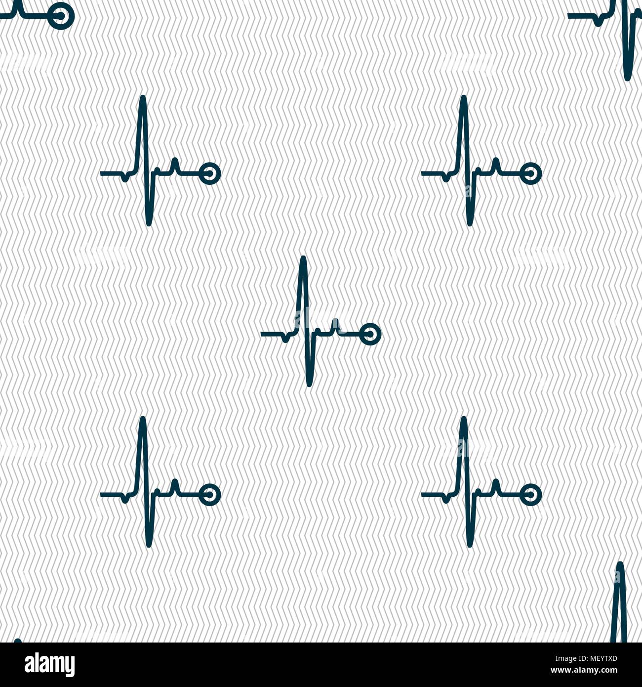 Heartbeat sign. Seamless pattern with geometric texture. Vector ...