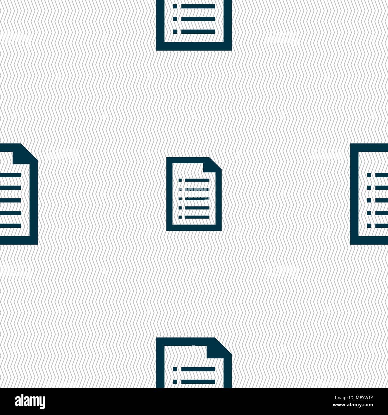 Text file icon sign. Seamless pattern with geometric texture. Vector ...
