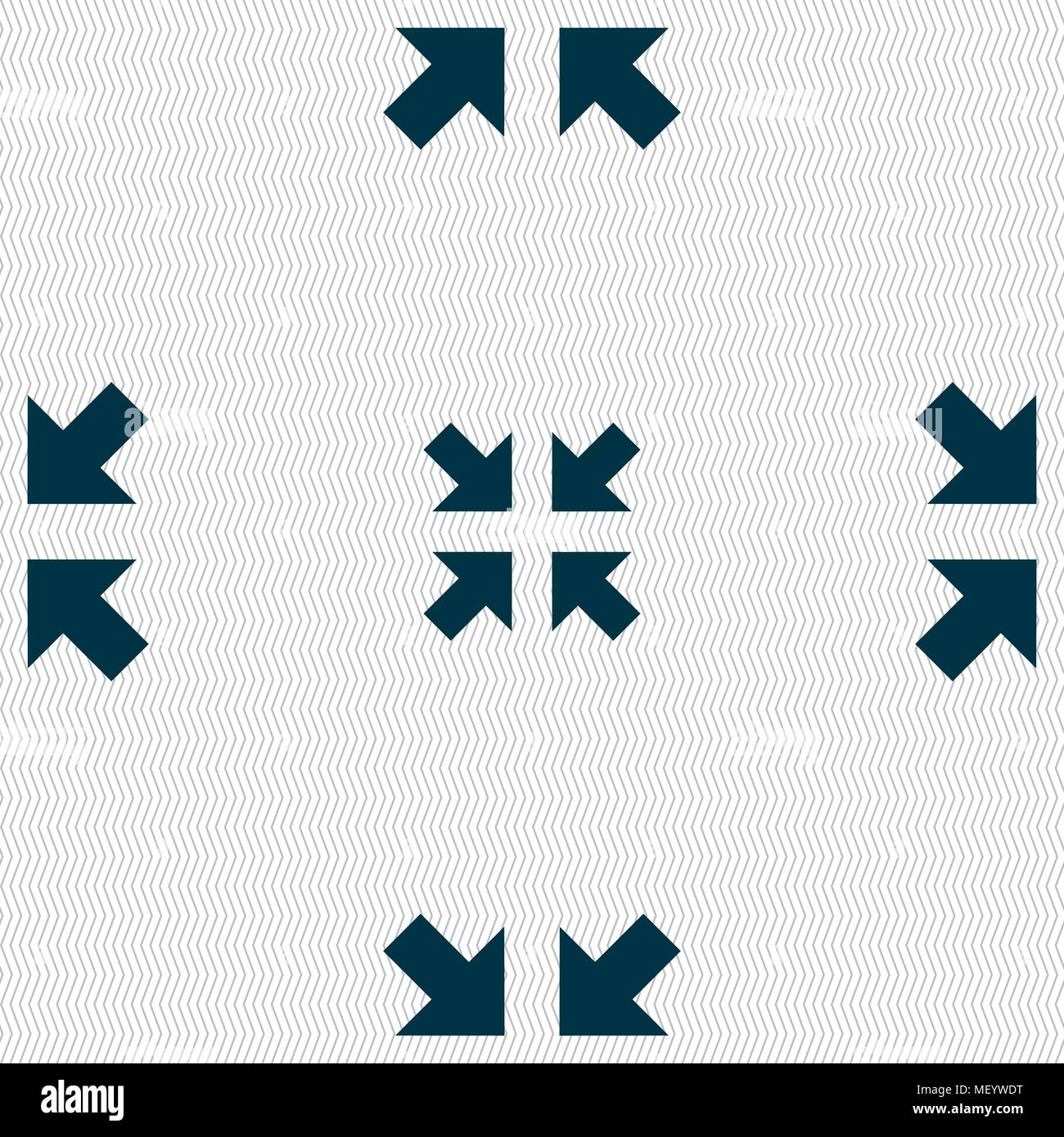 Exit full screen icon sign. Seamless pattern with geometric texture ...