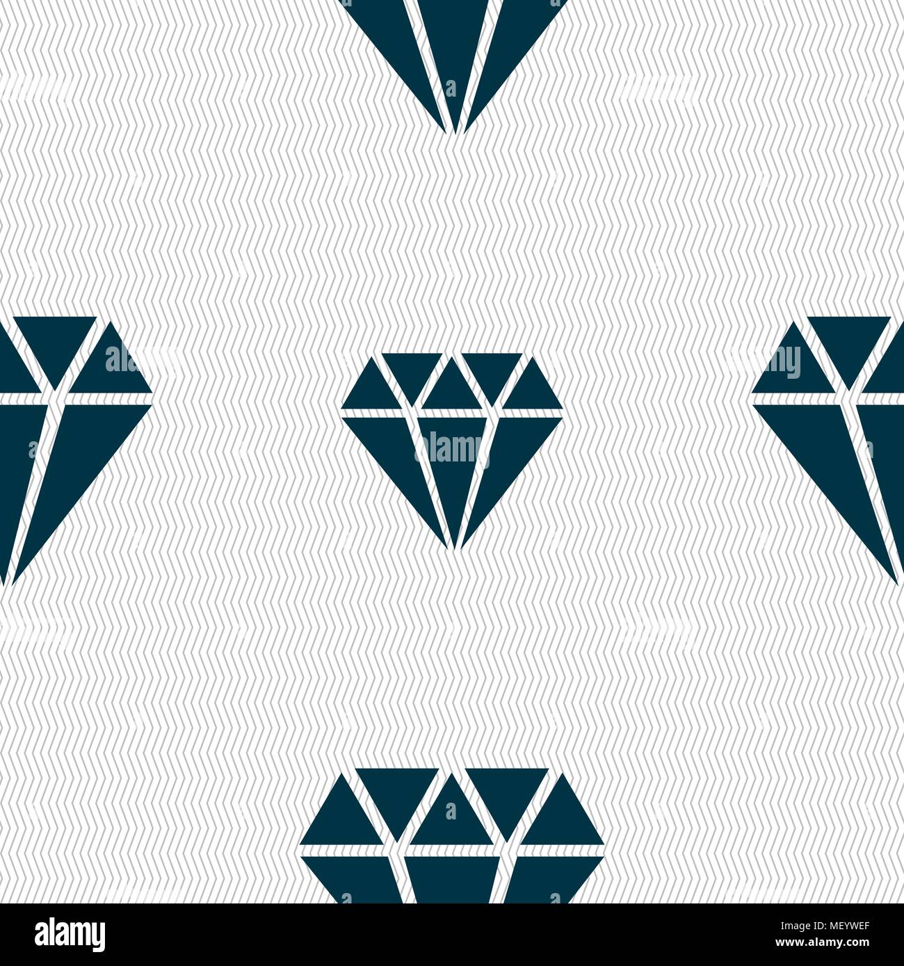 diamond icon sign. Seamless pattern with geometric texture. Vector ...