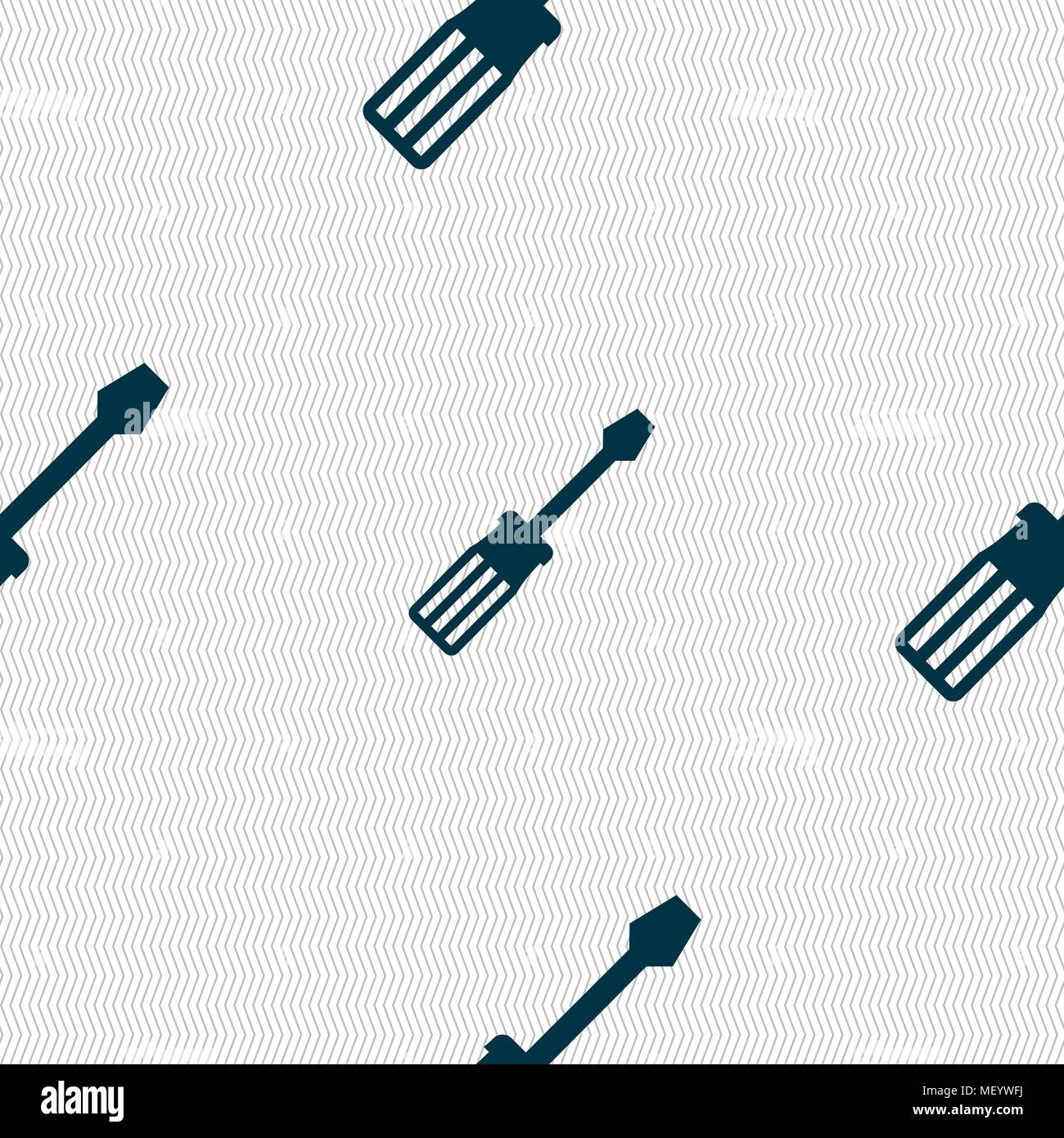 screwdriver icon sign. Seamless pattern with geometric texture. Vector ...