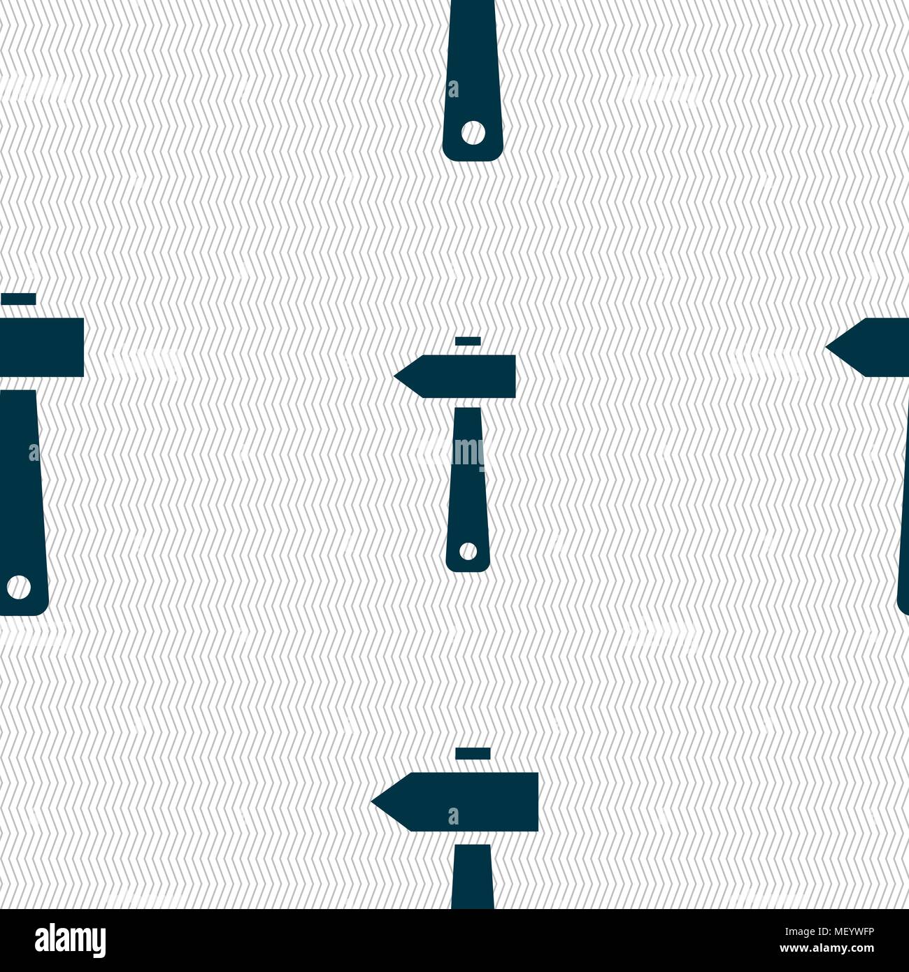 hammer icon sign. Seamless pattern with geometric texture. Vector ...