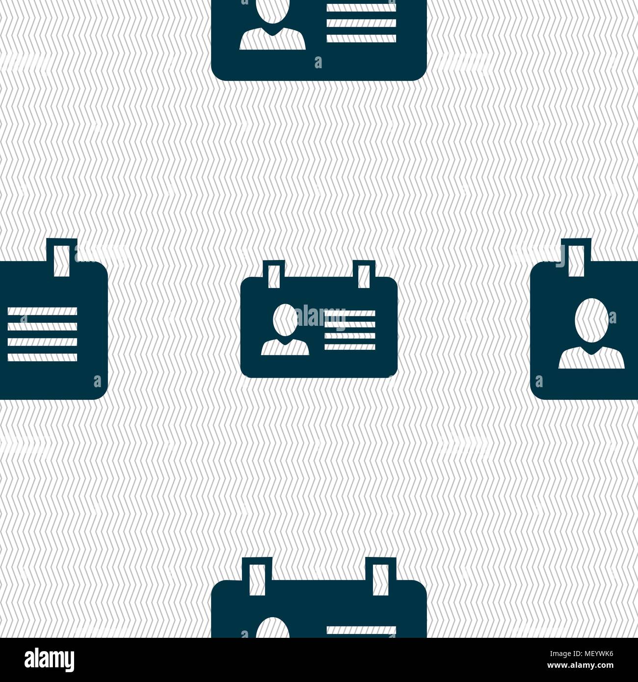 Identification card icon sign. Seamless pattern with geometric texture ...