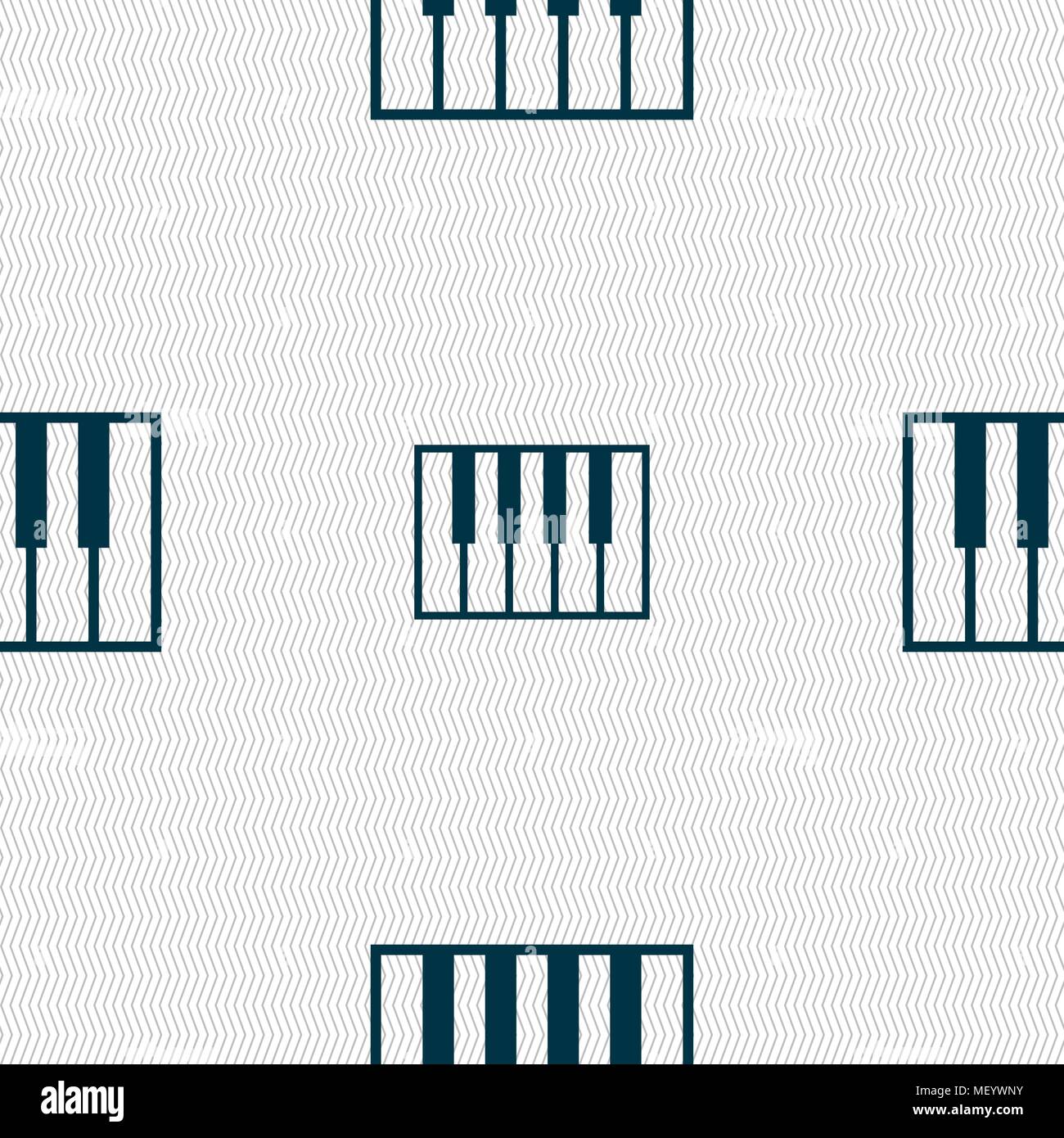 piano key icon sign. Seamless pattern with geometric texture. Vector ...