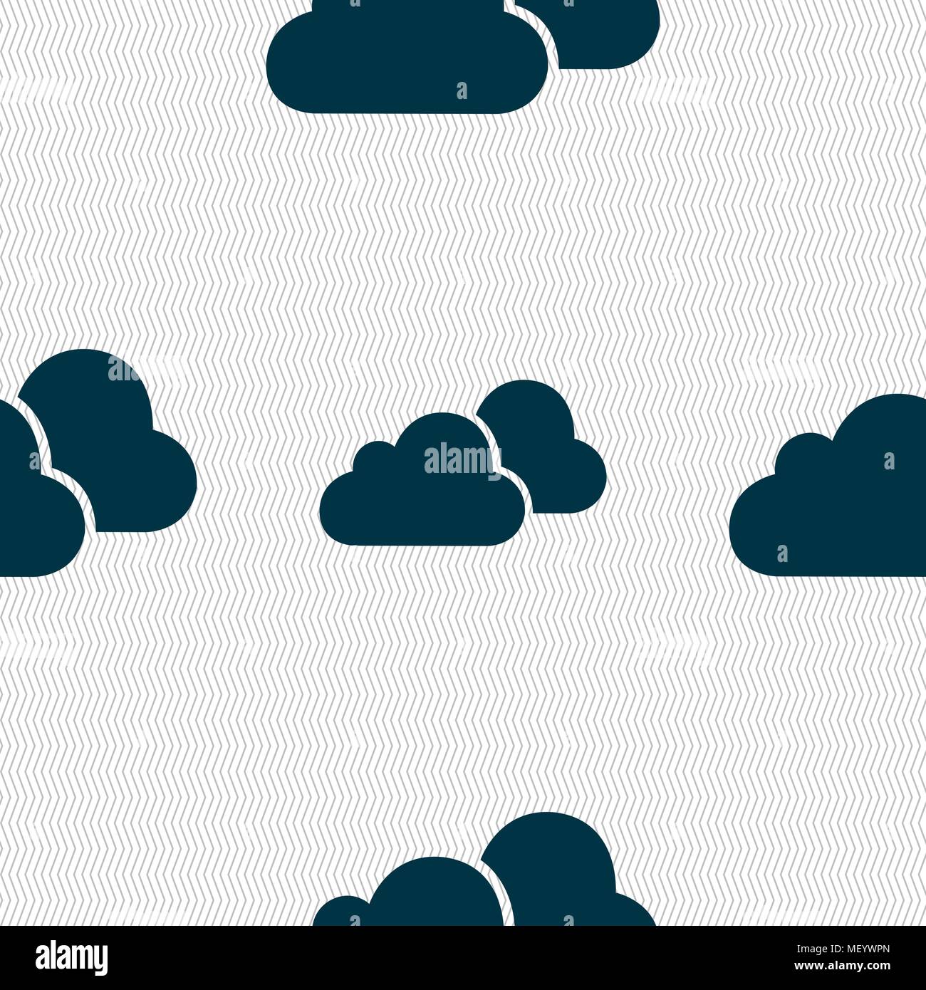 clouds icon sign. Seamless pattern with geometric texture. Vector ...