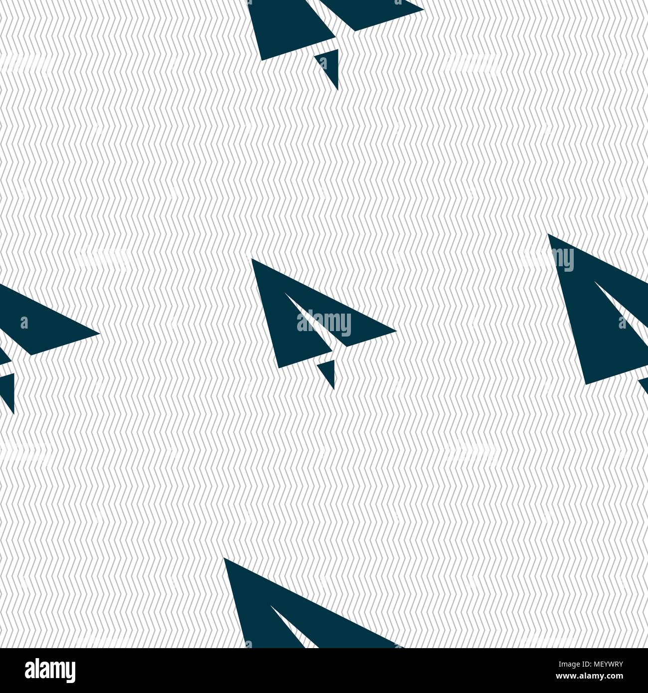 Paper airplane icon sign. Seamless pattern with geometric texture ...