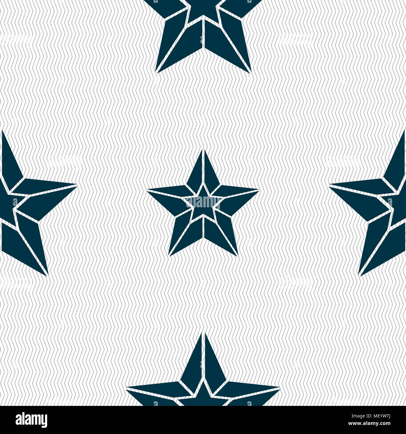Star icon sign. Seamless pattern with geometric texture. Vector ...