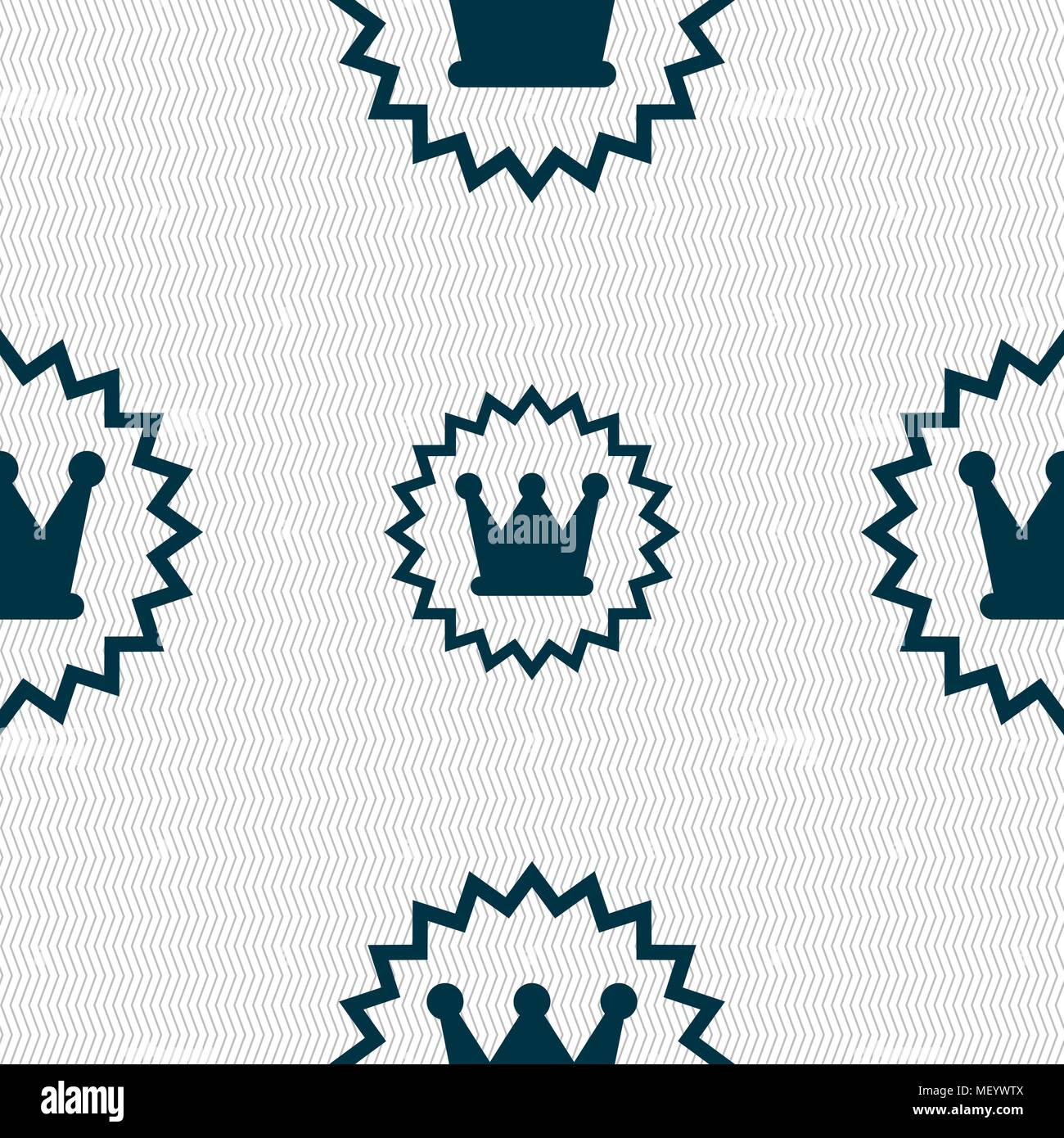 ?rown icon sign. Seamless pattern with geometric texture. Vector ...