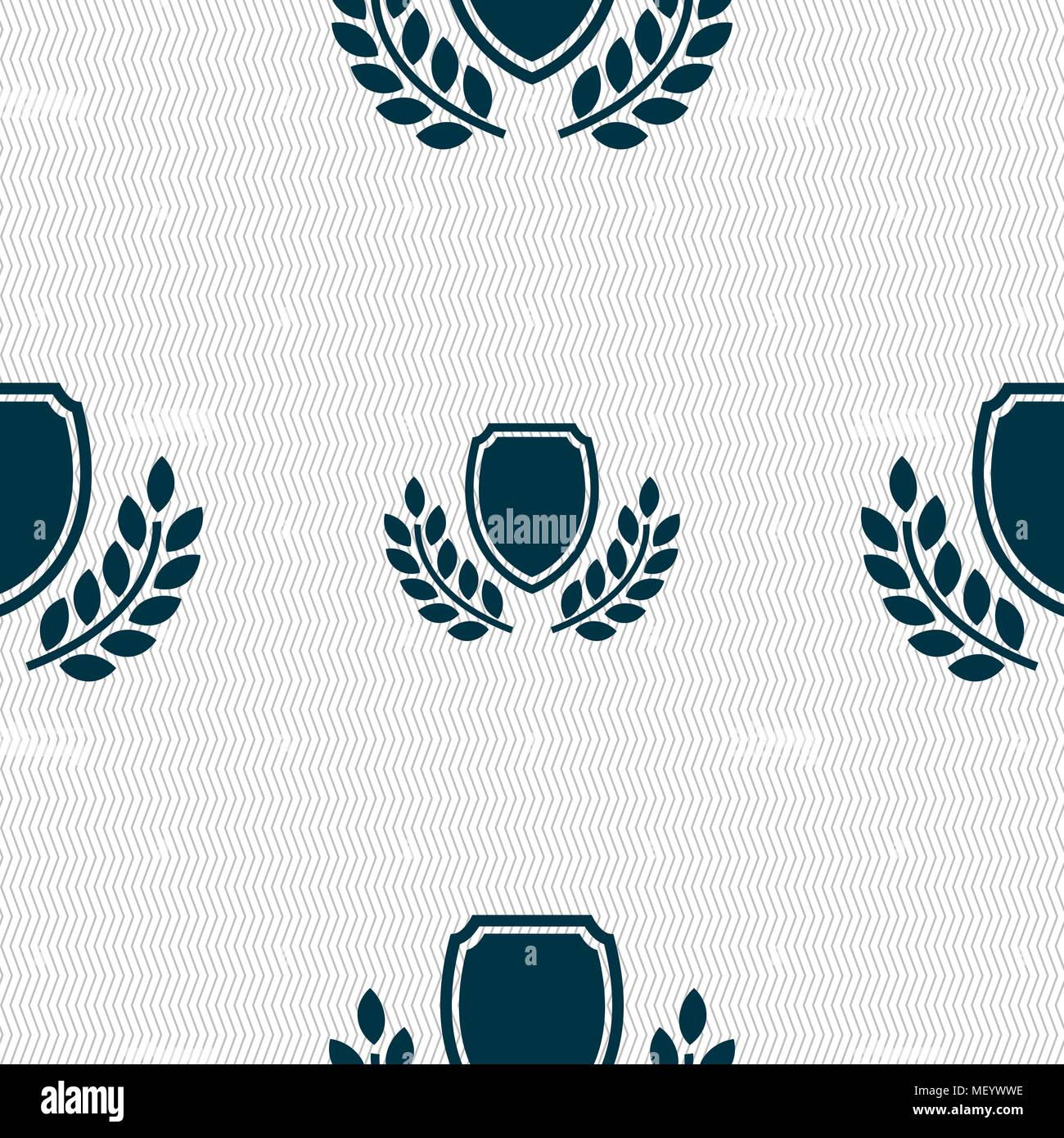 Blank award medal icon sign. Seamless pattern with geometric texture ...