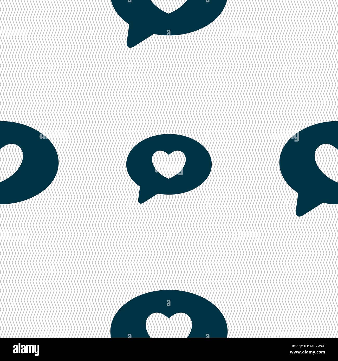 Heart icon sign. Seamless pattern with geometric texture. Vector ...