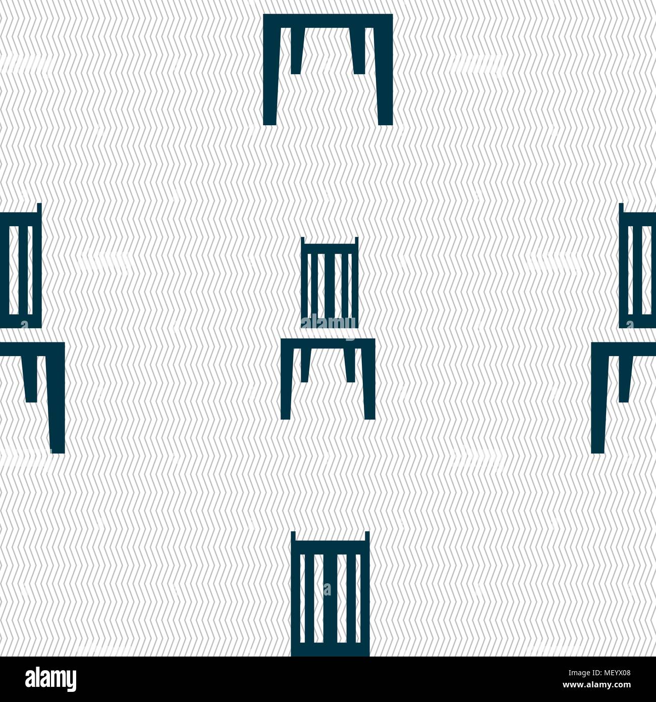 chair icon sign. Seamless pattern with geometric texture. Vector ...