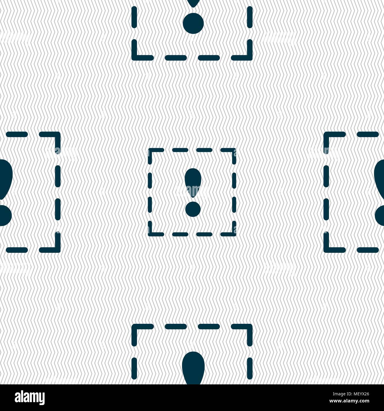 The exclamation point in a square icon sign. Seamless pattern with ...