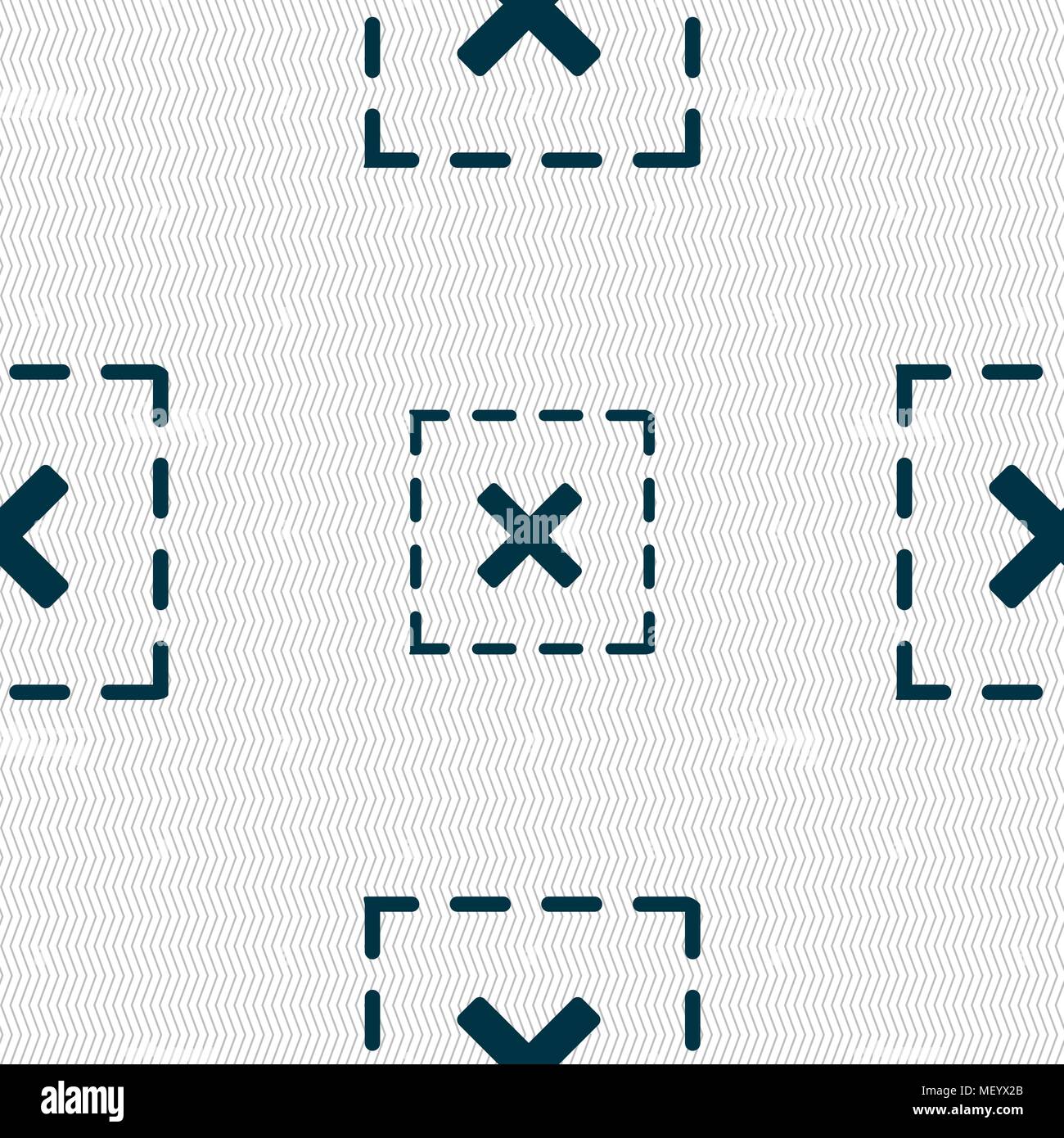 Cross in square icon sign. Seamless pattern with geometric texture ...