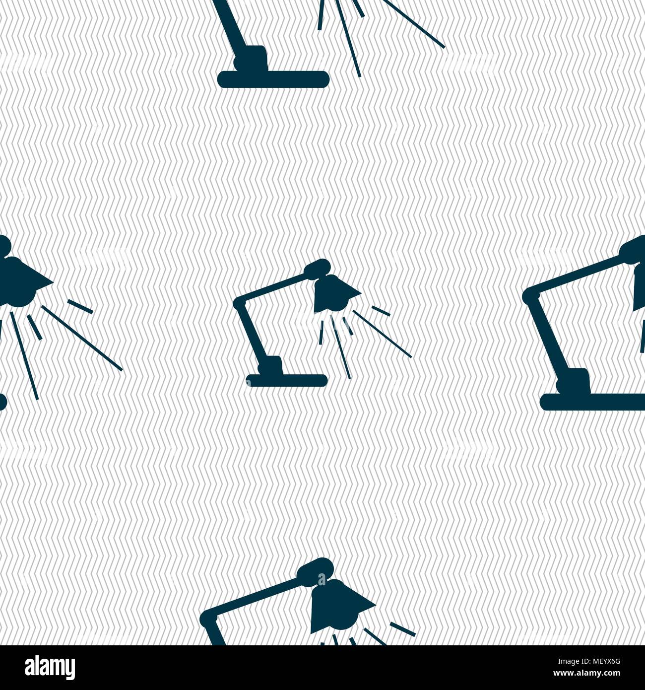 Reading-lamp icon sign. Seamless pattern with geometric texture. Vector ...