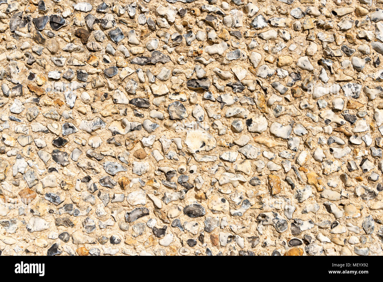 A close up of a flint wall, could be used as a texture or background ...