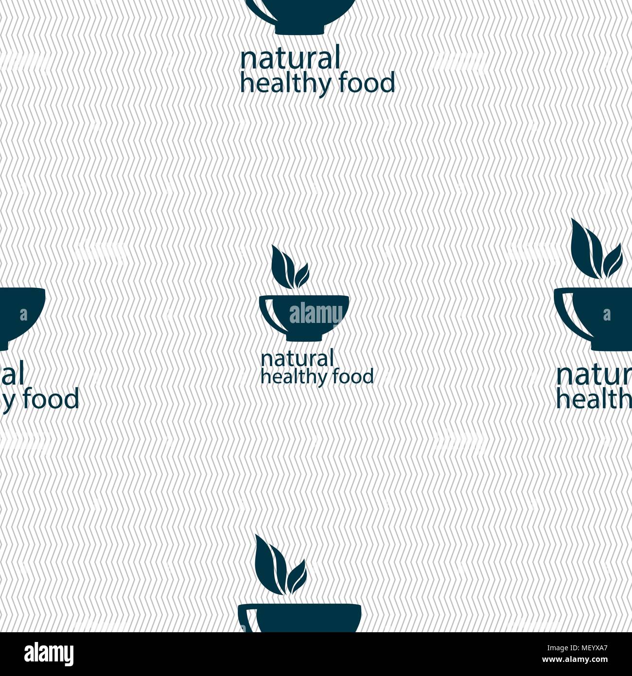 healthy food concept sign. Seamless pattern with geometric texture ...