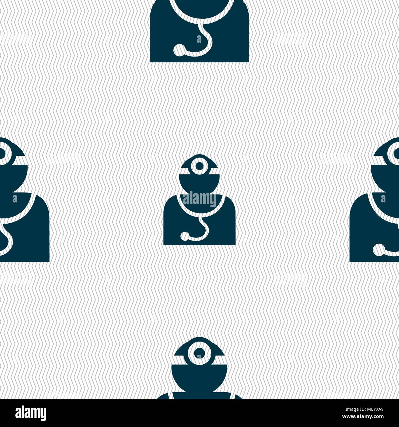 Doctor with stethoscope around his neck sign. Seamless pattern with ...