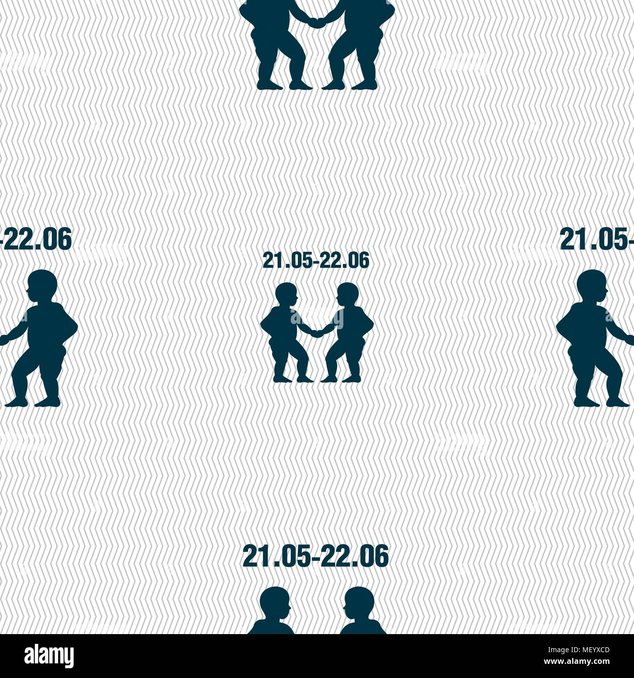 Gemini sign. Seamless pattern with geometric texture. Vector ...