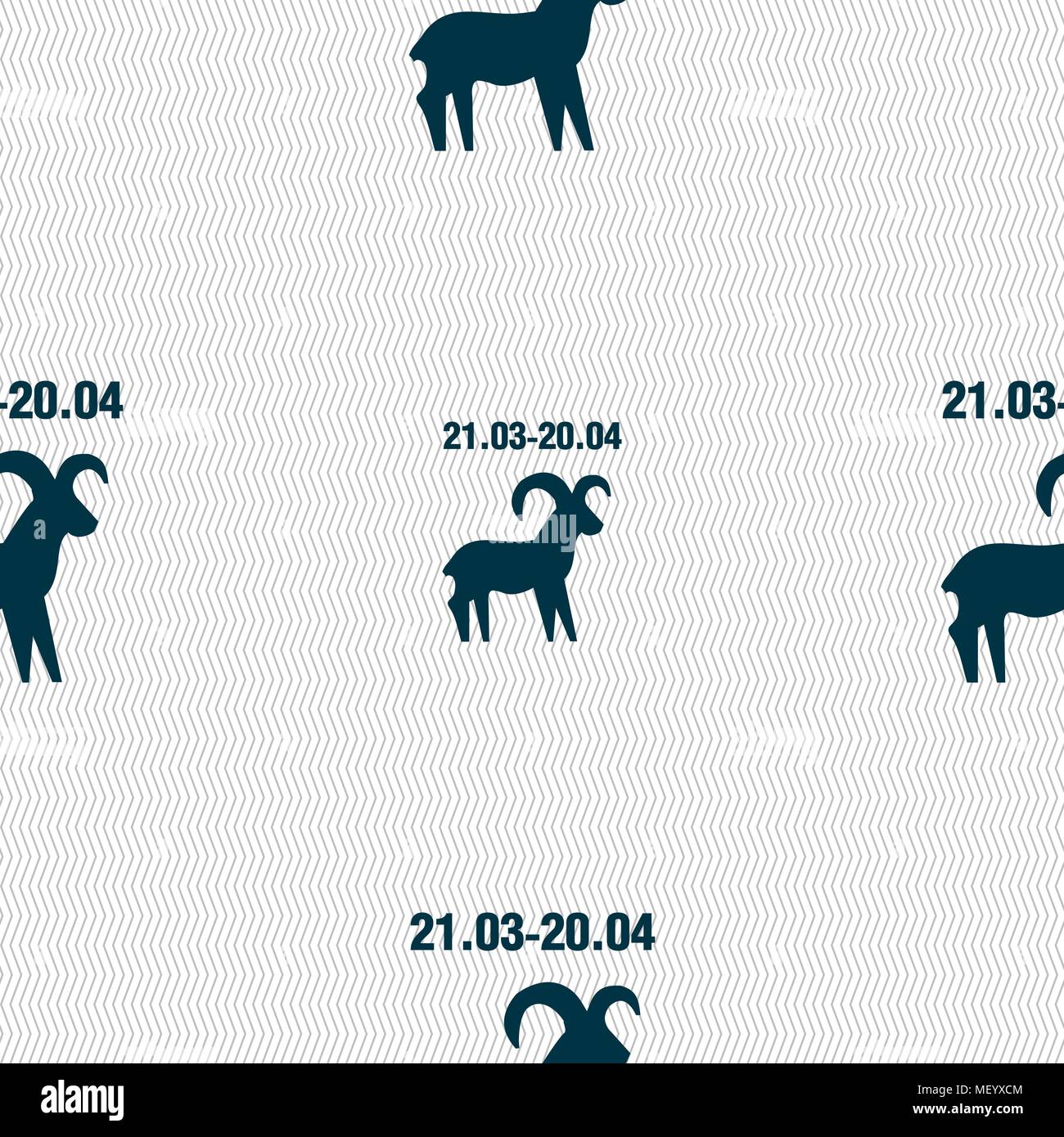Decorative Zodiac Aries sign. Seamless pattern with geometric texture ...