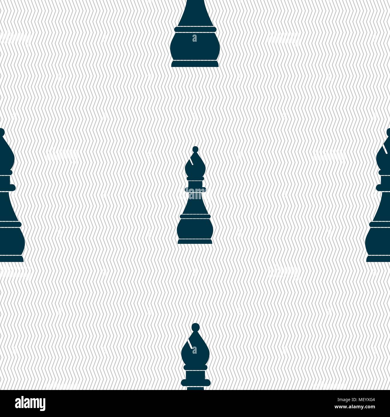 Chess bishop sign. Seamless pattern with geometric texture. Vector ...