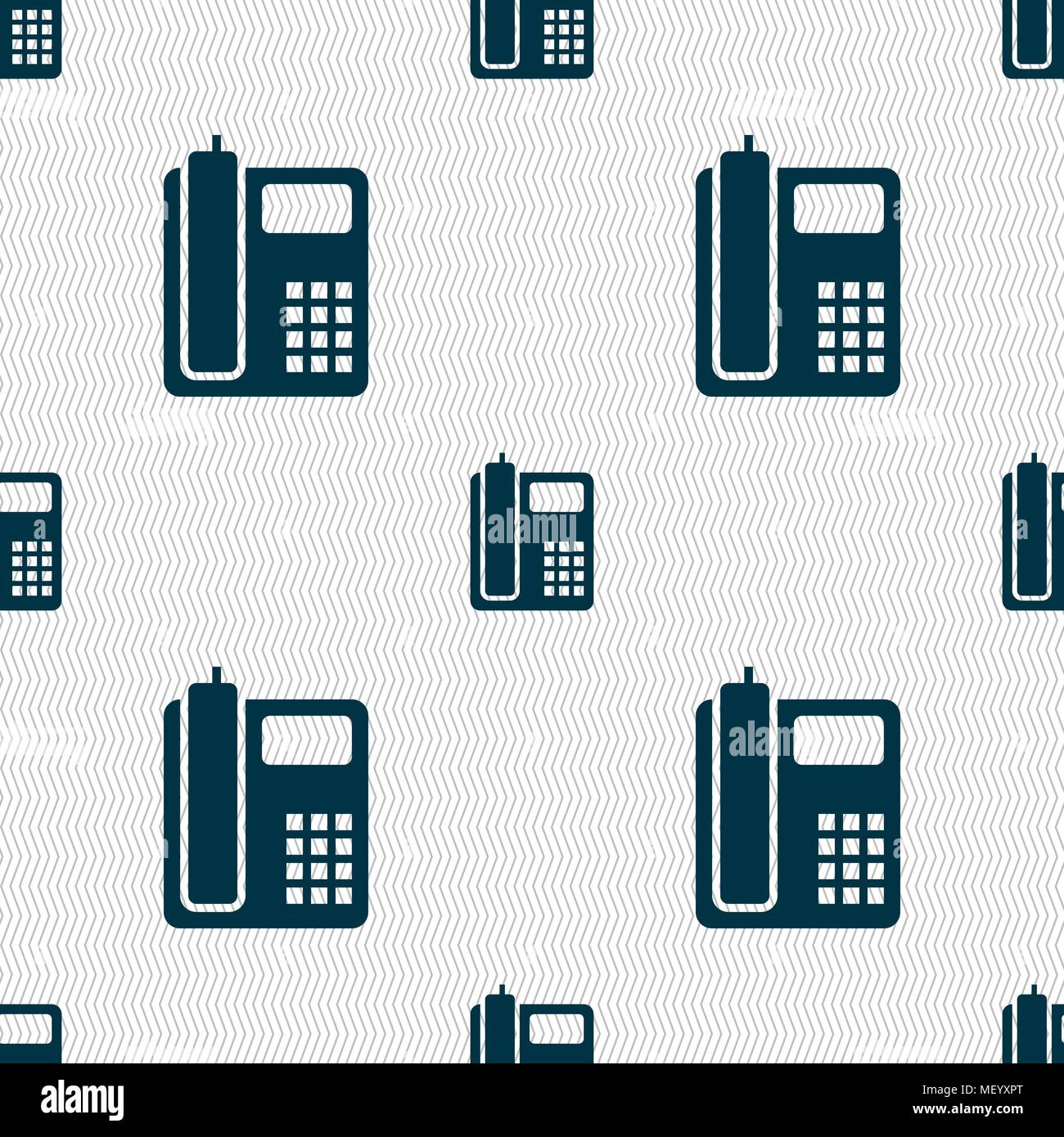 home phone icon sign. Seamless pattern with geometric texture. Vector ...