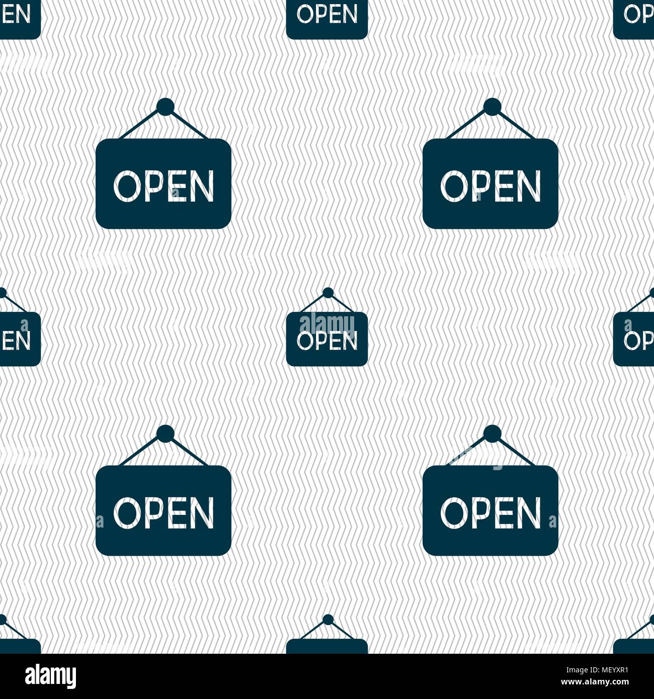 open icon sign. Seamless pattern with geometric texture. Vector ...