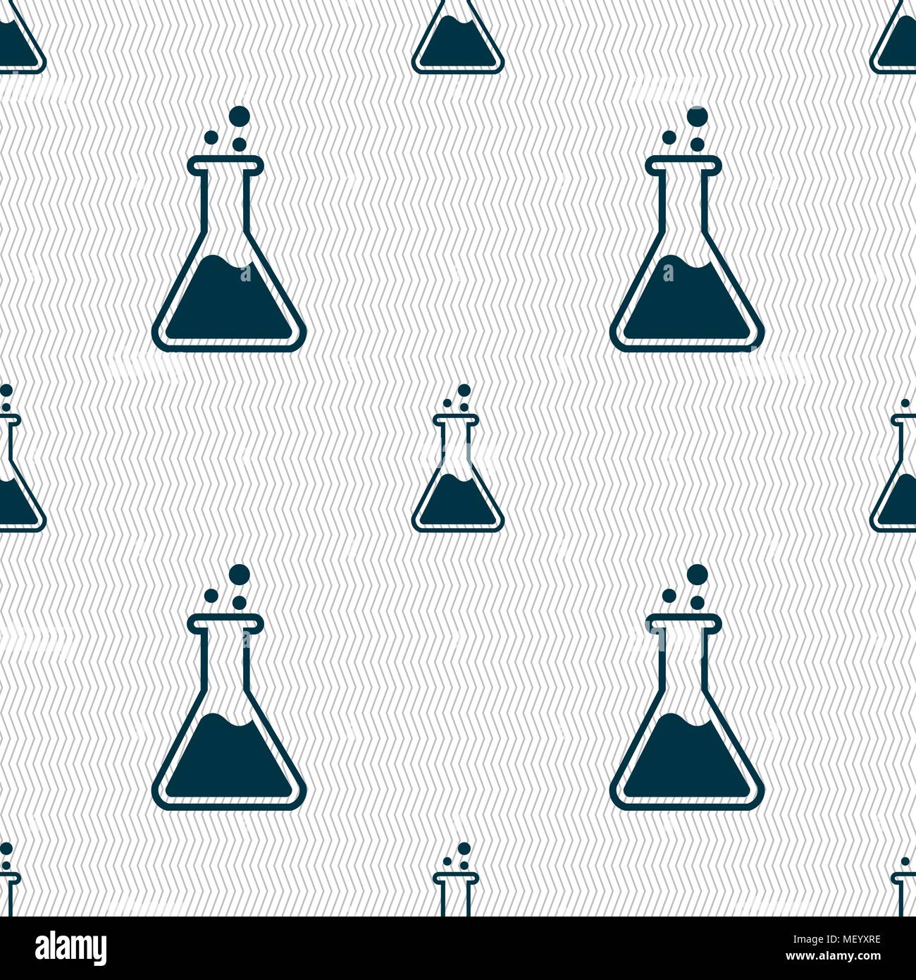 Flask icon sign. Seamless pattern with geometric texture. Vector ...