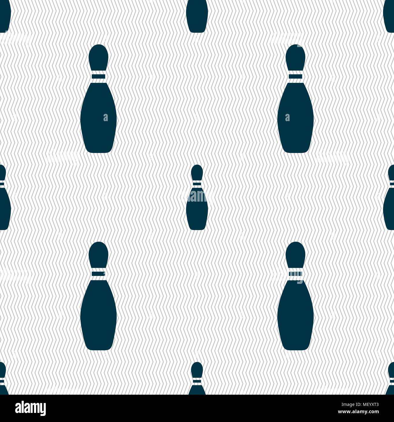 pin bowling icon sign. Seamless pattern with geometric texture. Vector ...