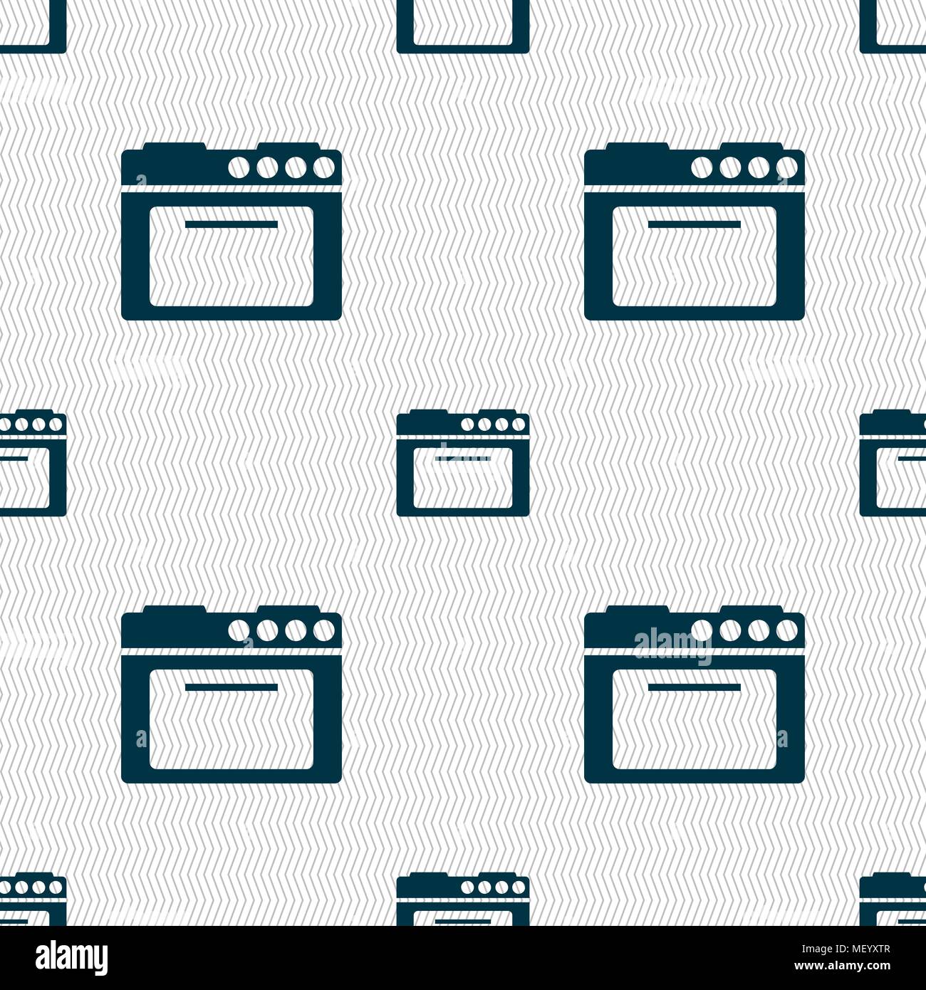 kitchen stove icon sign. Seamless pattern with geometric texture ...