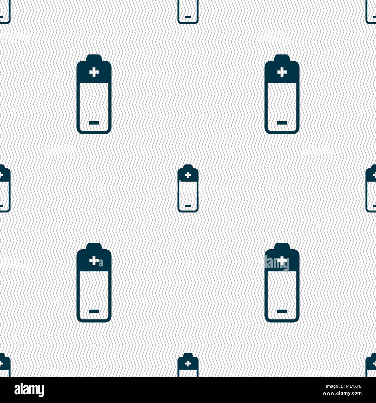battery icon sign. Seamless pattern with geometric texture. Vector ...